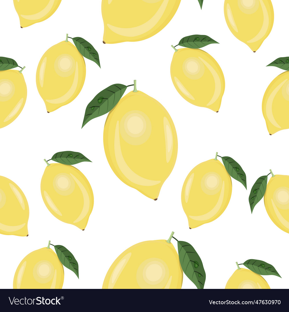 Seamless lemon pattern Royalty Free Vector Image