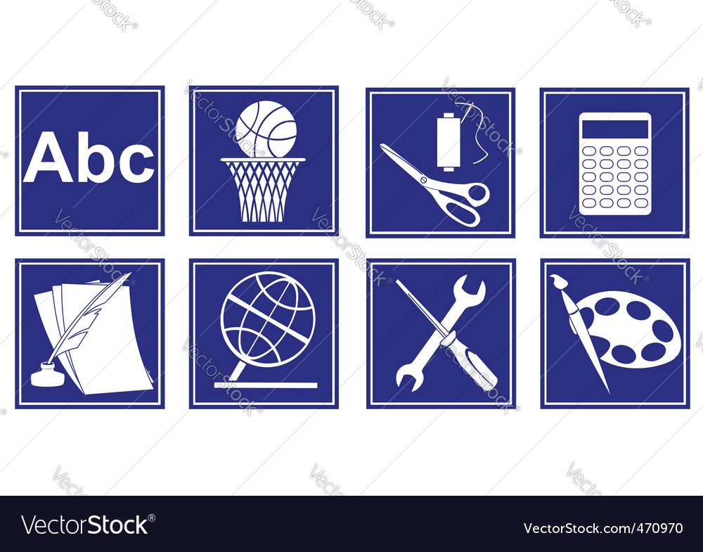 Set of educational symbols Royalty Free Vector Image