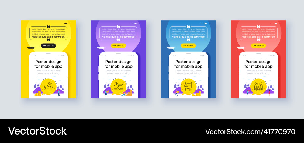 Simple set of settings blueprint online access Vector Image