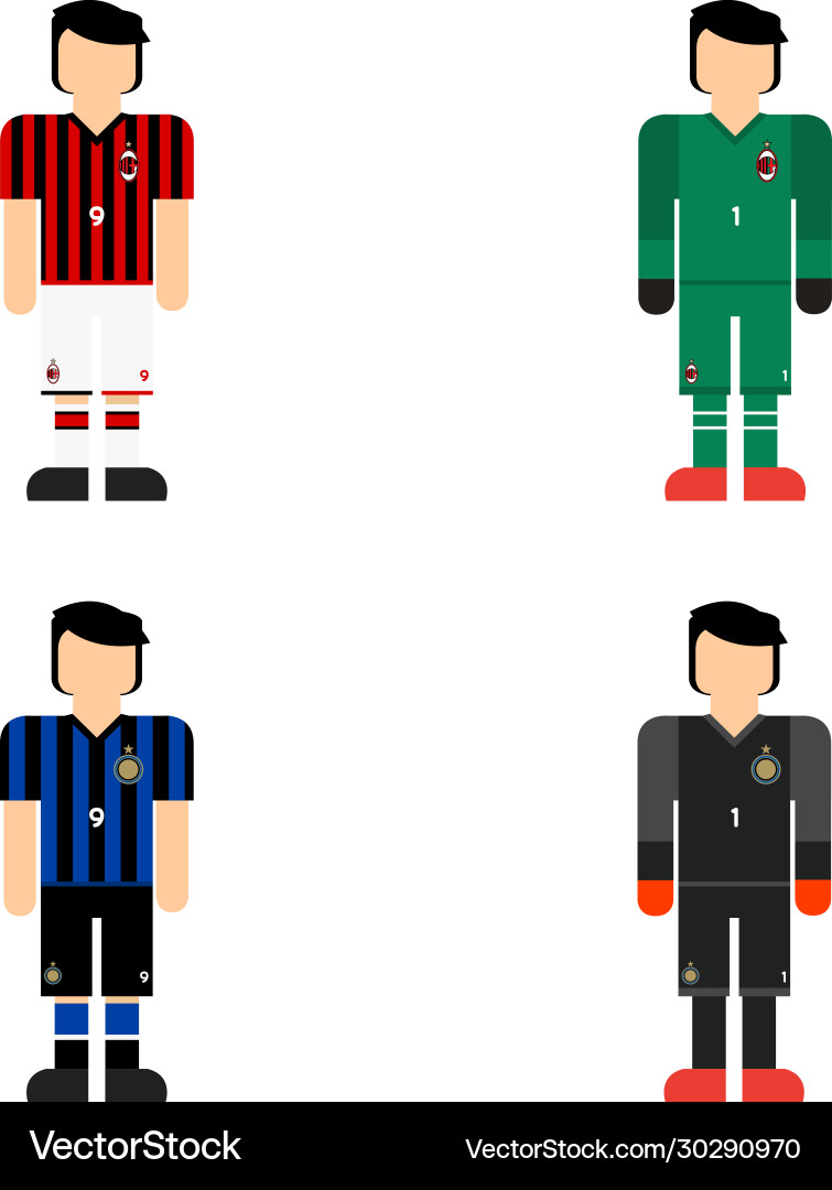 Soccer player in club kits Royalty Free Vector Image