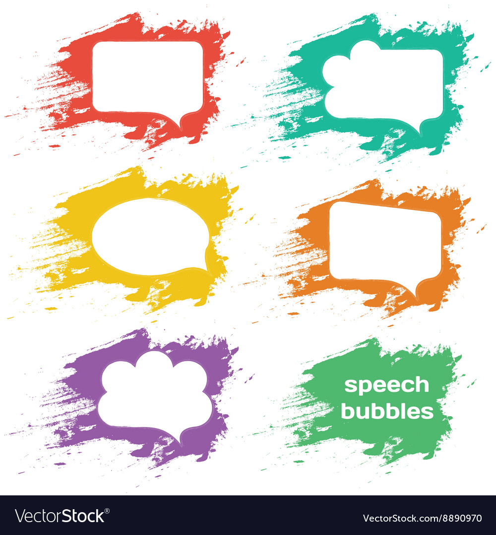 Speech bubbles colorful collection set Royalty Free Vector