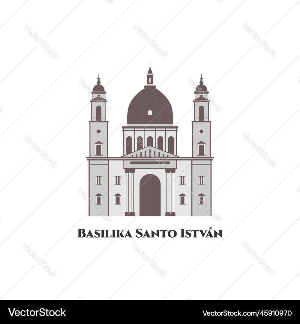 St stephens basilica or basilika santo istv n Vector Image