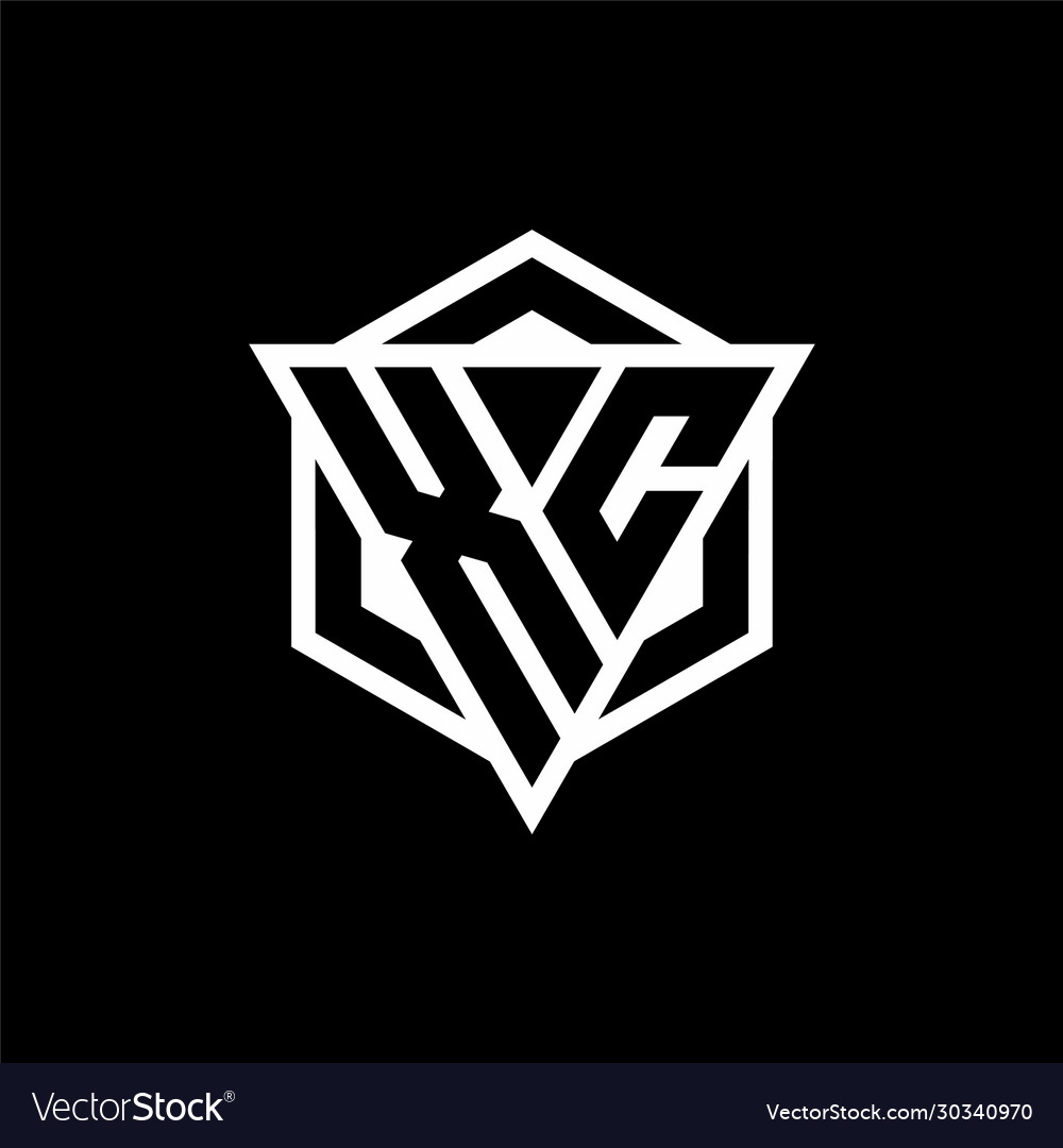 Xc logo monogram with triangle and hexagon shape Vector Image