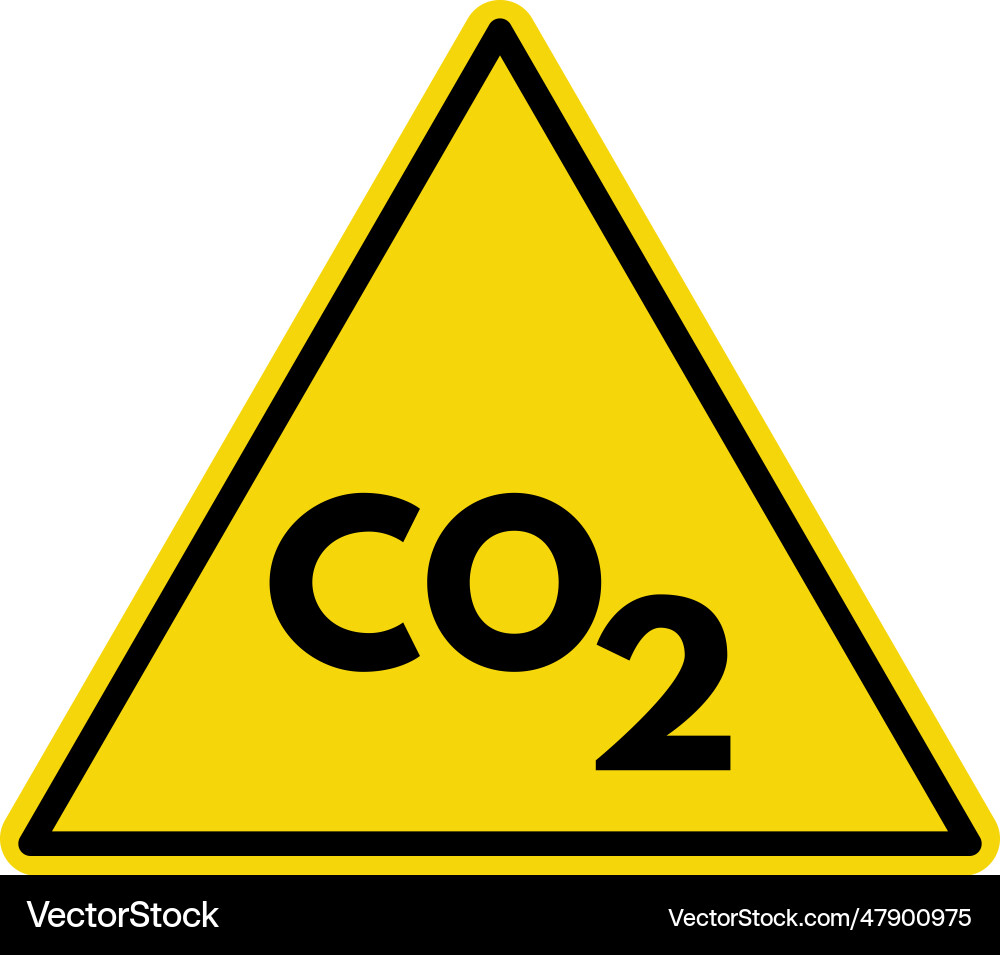 Co2 warning sign and danger sign Royalty Free Vector Image