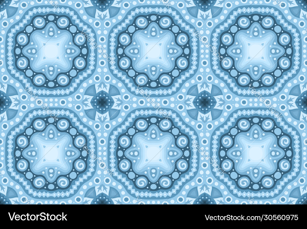 Colorful icy art with blue seamless pattern Vector Image