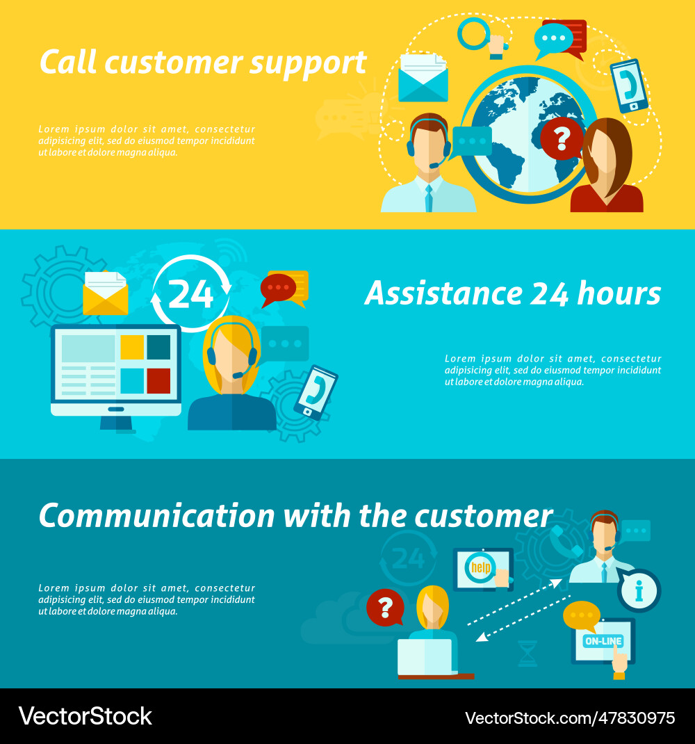 Contact us banner set us banner set Royalty Free Vector