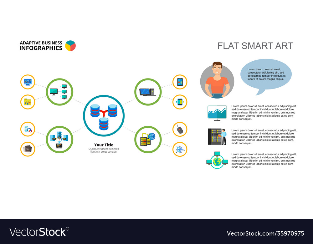 Database concept mind map slide template Vector Image