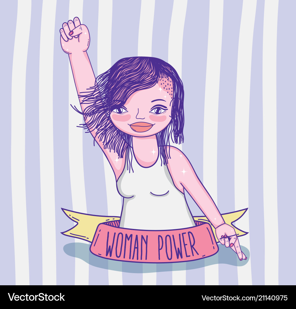 Girl power cartoon Royalty Free Vector Image - VectorStock