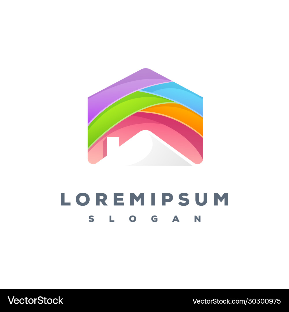 Home decor colorful logo design ready to use Vector Image