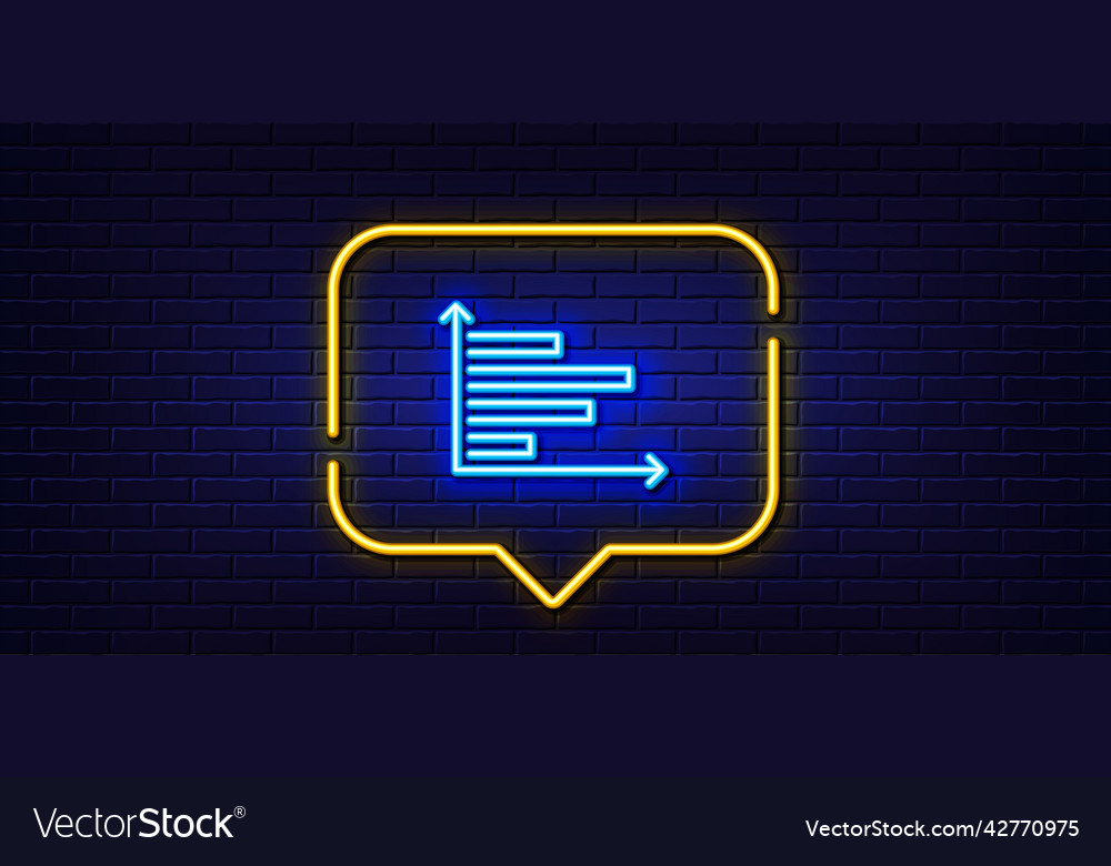 Horizontal chart line icon column graph sign Vector Image