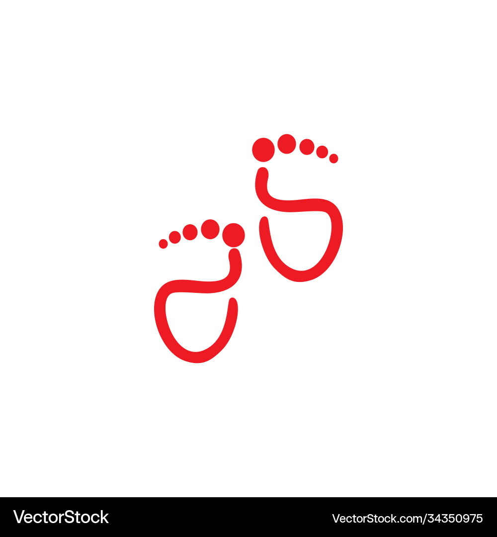 Letter s foot shape symbol logo Royalty Free Vector Image