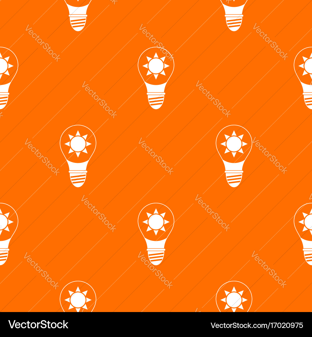 Light bulb with sun inside pattern seamless Vector Image