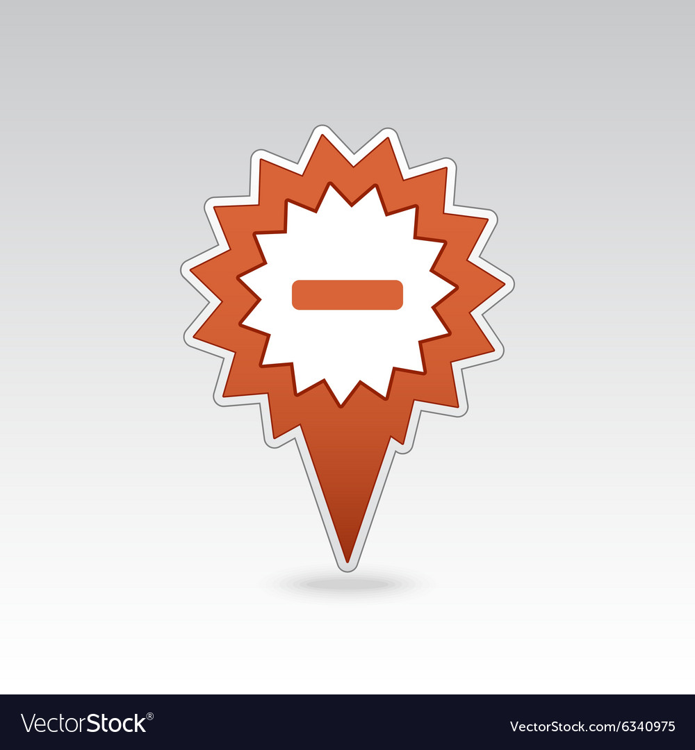 Minus pin map icon pointer markers Royalty Free Vector Image
