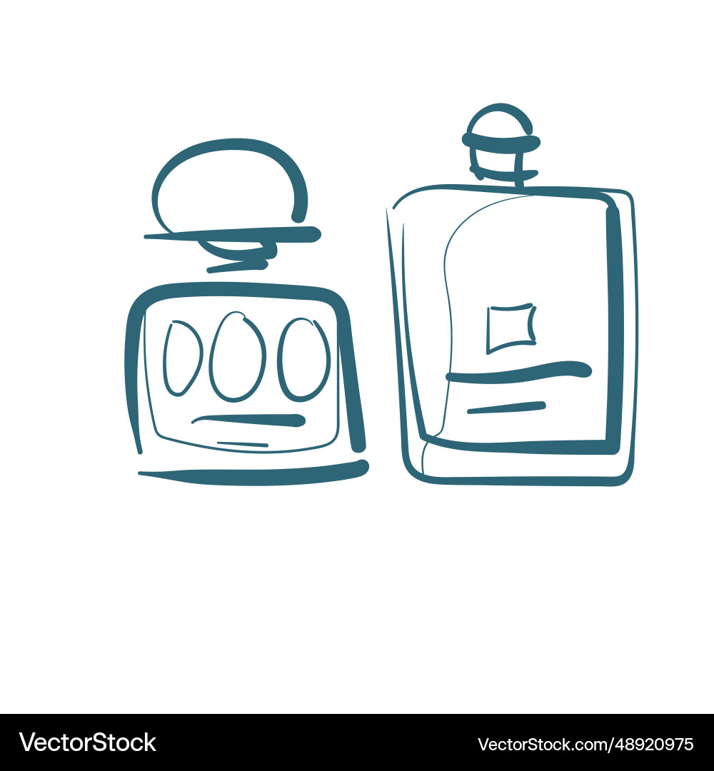 Perfume doodle isolated line art sketch hand drawn