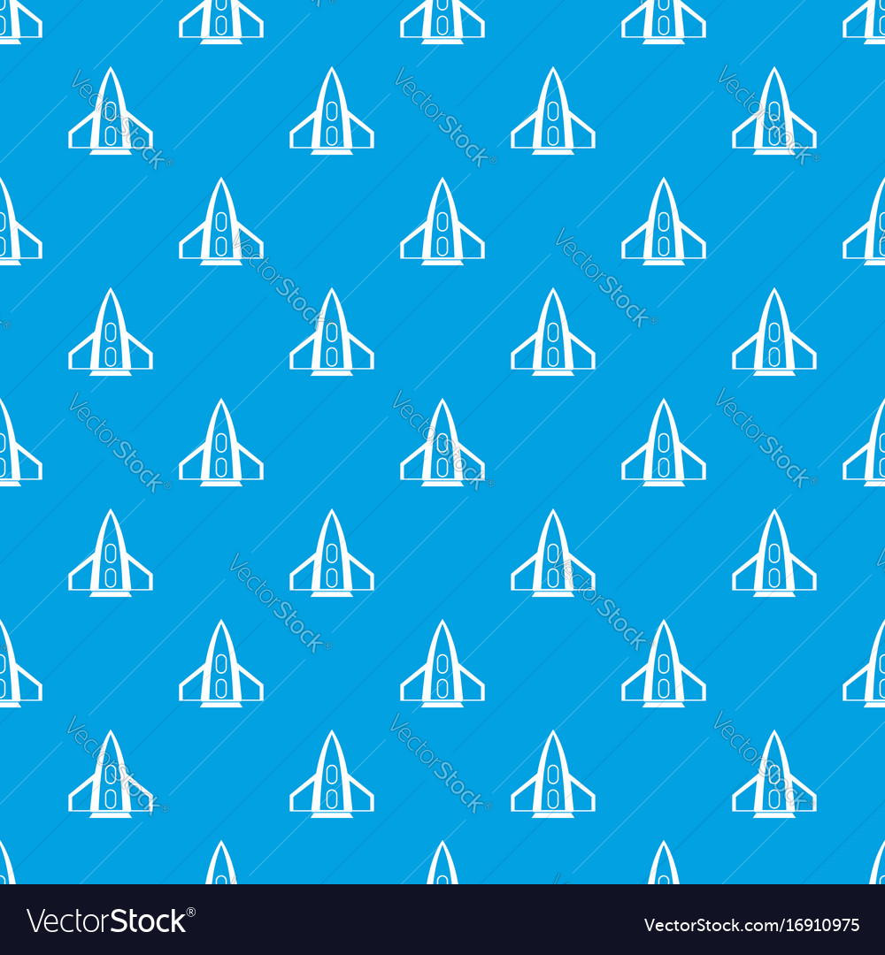 Rocket pattern seamless blue Royalty Free Vector Image