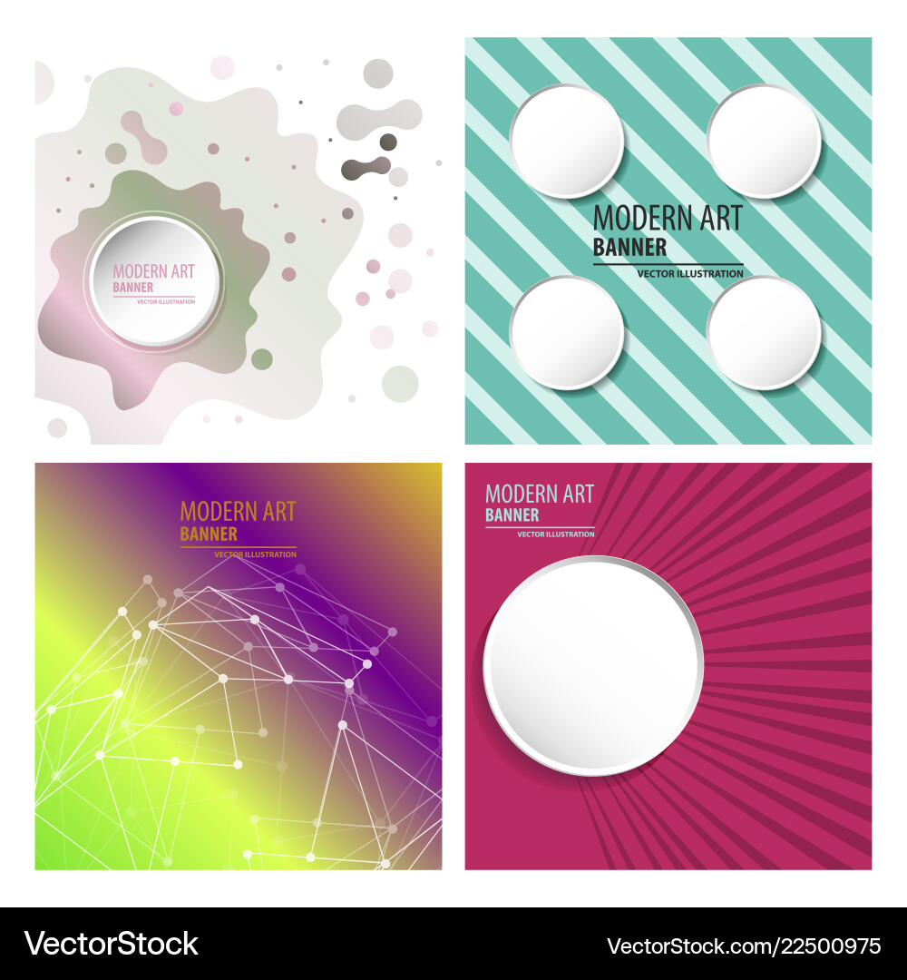 Set of modern art abstract banner square frame Vector Image