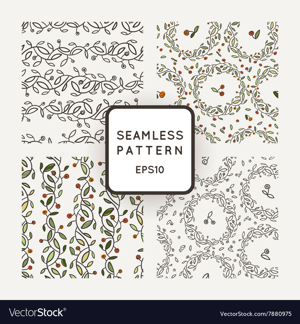 Set of seamless patterns stylized Royalty Free Vector Image