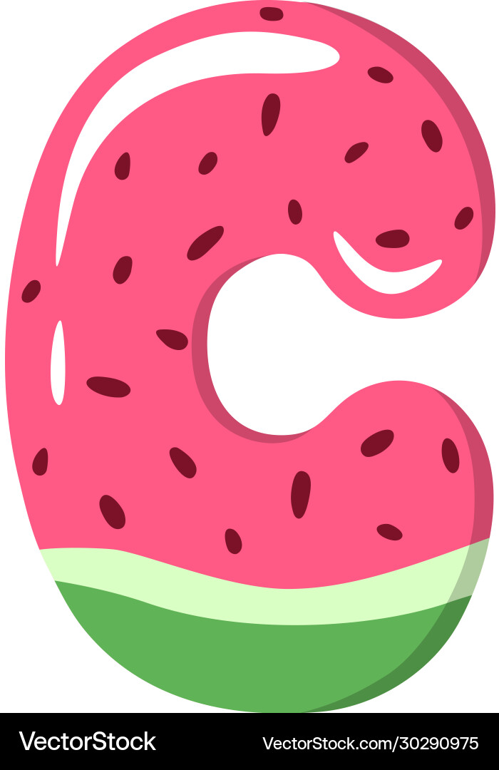 Watermelon alphabet sign on white background Vector Image