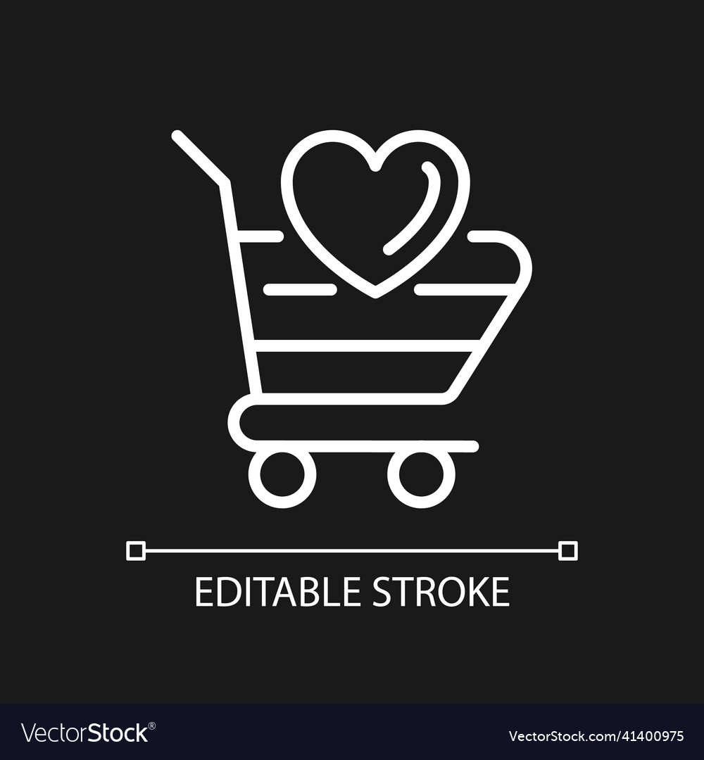 Wish list pixel perfect white linear icon Vector Image