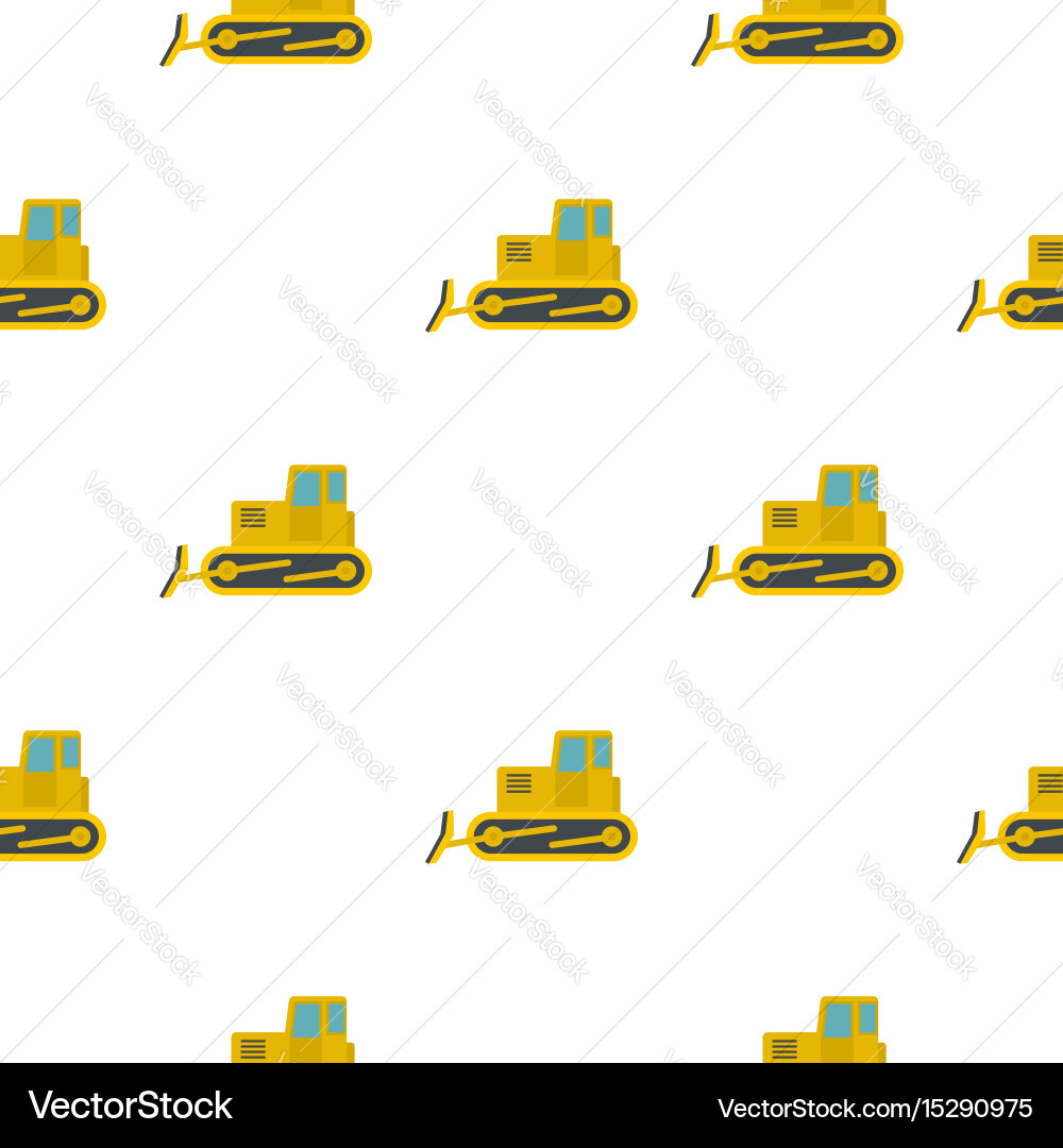 Yellow bulldozer pattern flat Royalty Free Vector Image