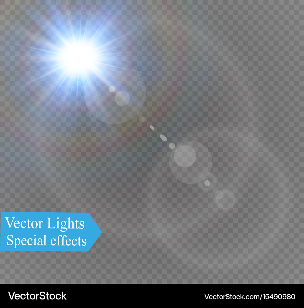Abstract lens gold front solar flare transparent Vector Image