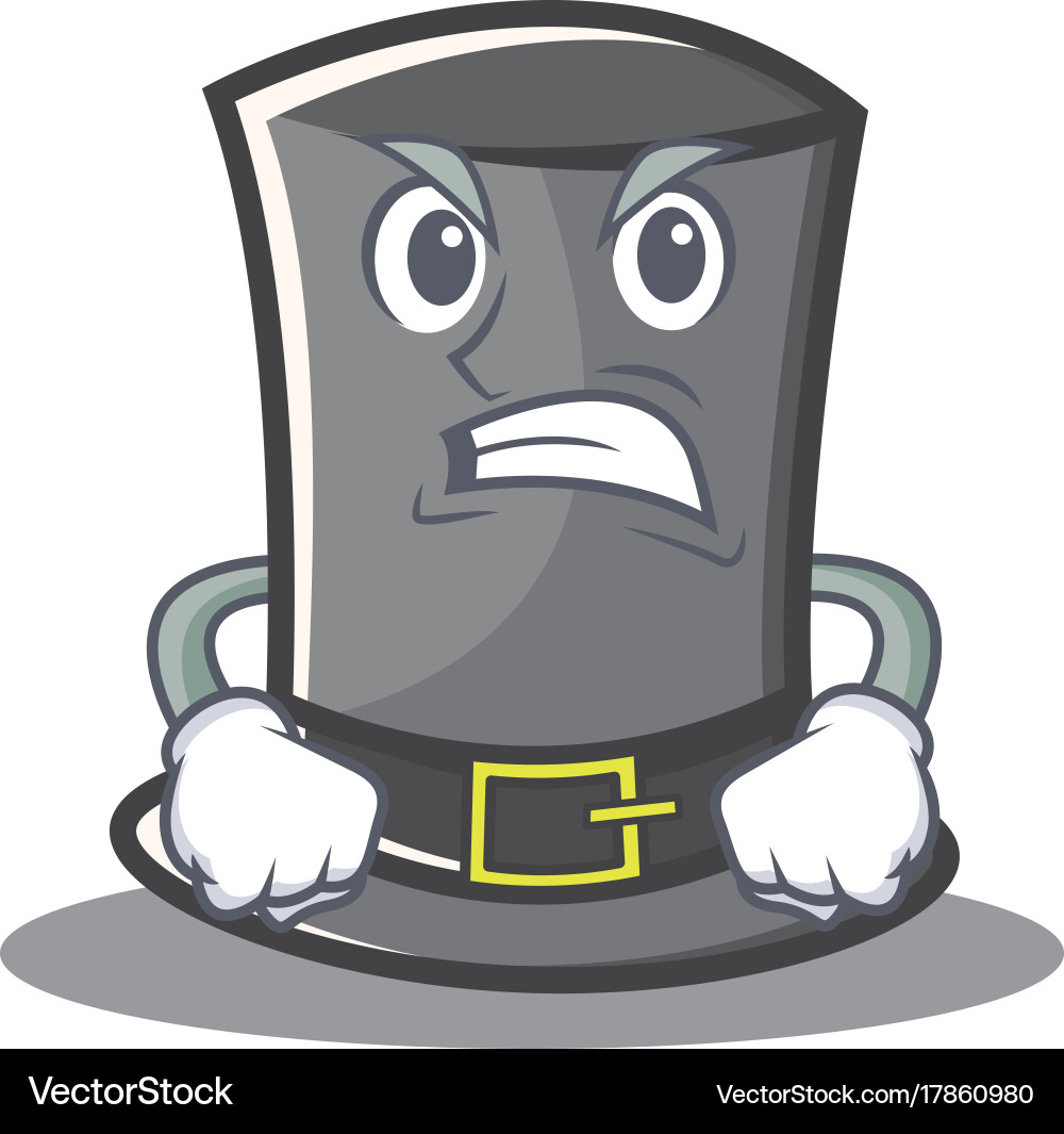 Angry thanksgiving hat character cartoon Vector Image