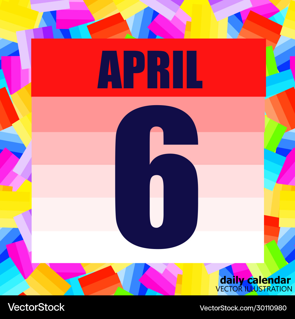 April 6 icon for planning important day sixth Vector Image