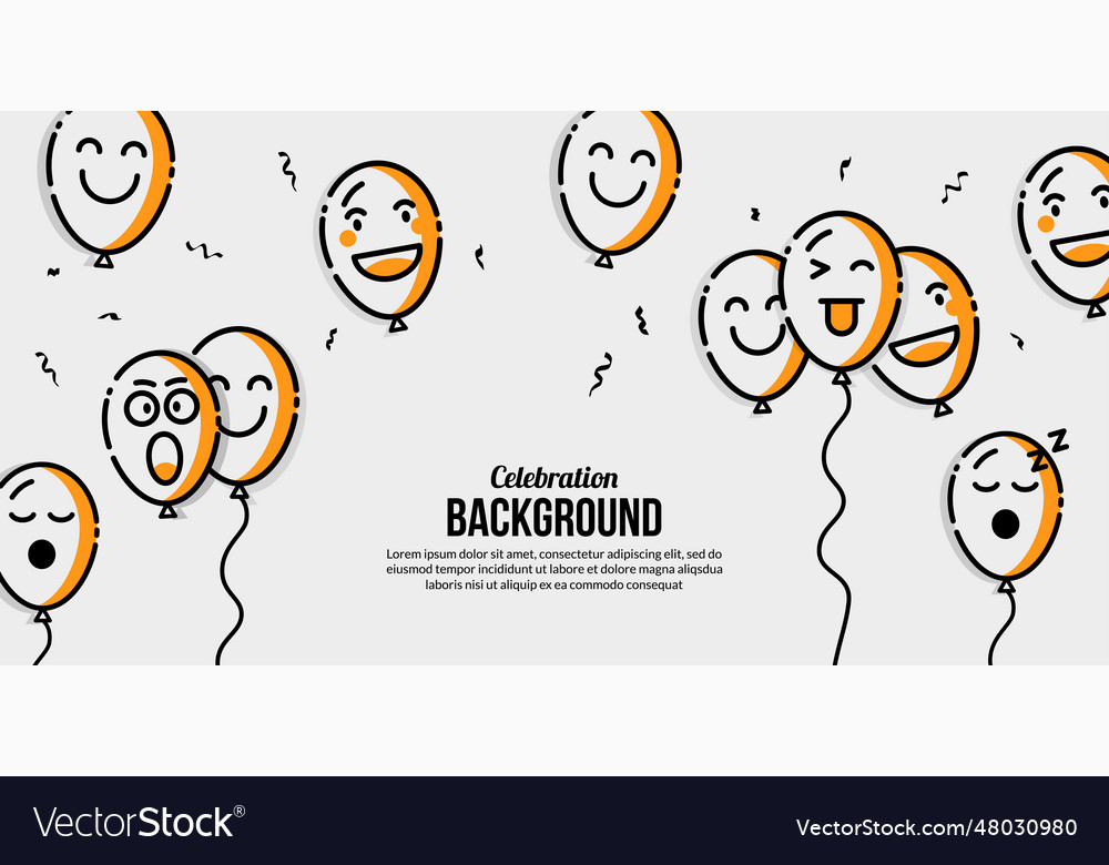 Balloon with different emotion background Vector Image