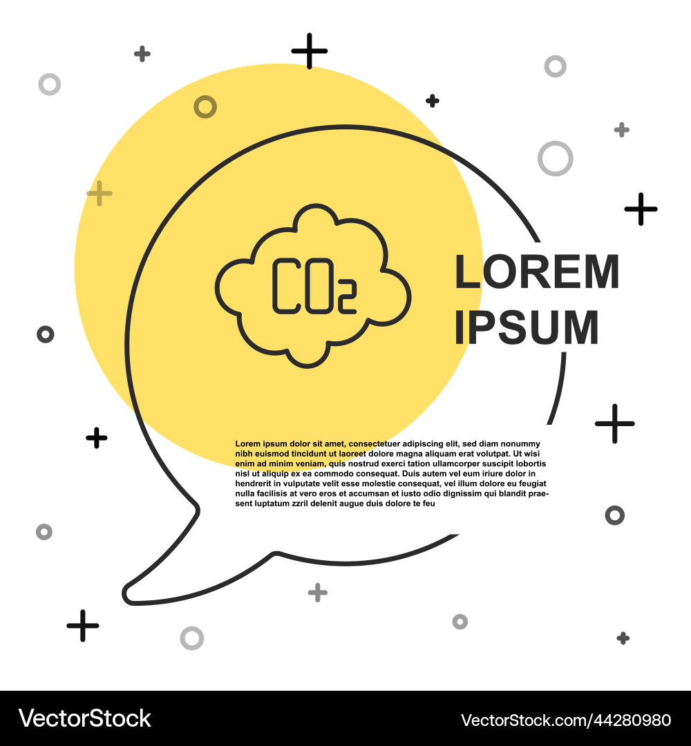 Black line co2 emissions in cloud icon isolated Vector Image