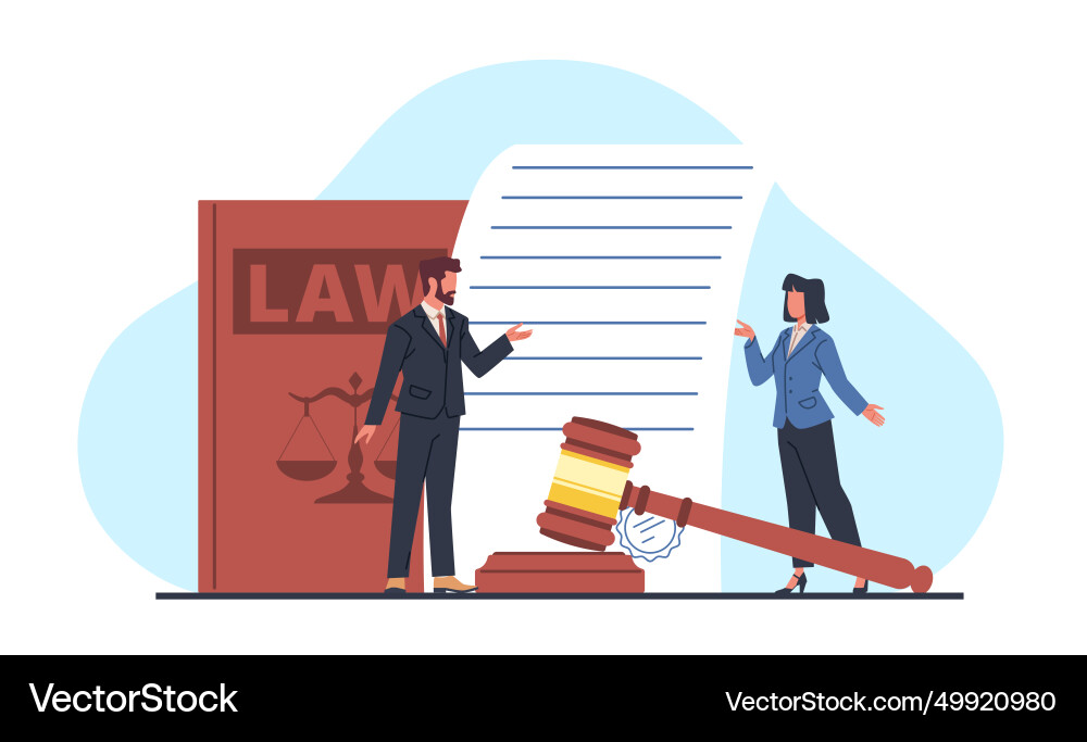 Concept of legal document execution attorney Vector Image