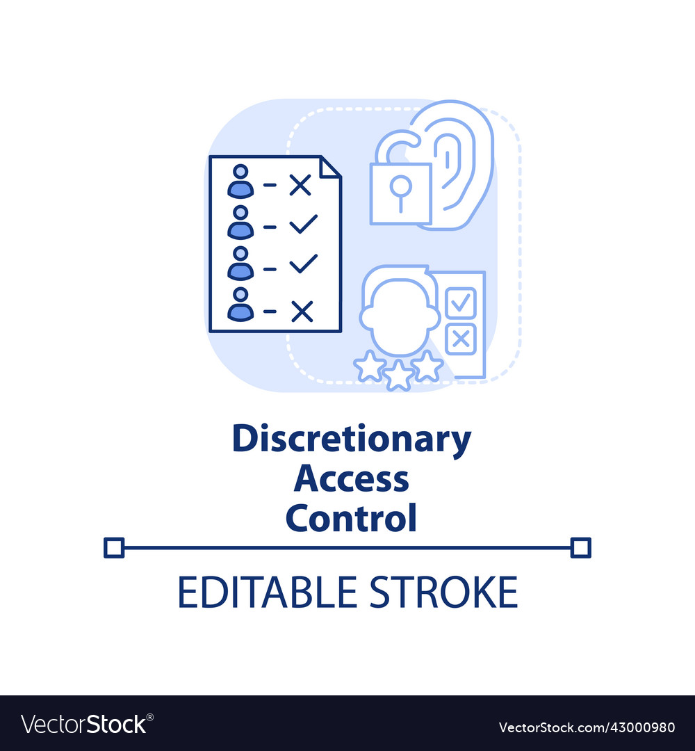 Discretionary access control light blue concept Vector Image Discretionary access control light blue concept Vector Image
