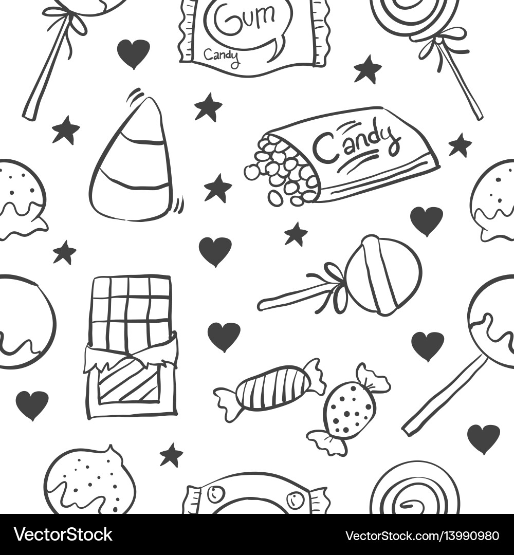 Doodle of candy hand draw collection style Vector Image