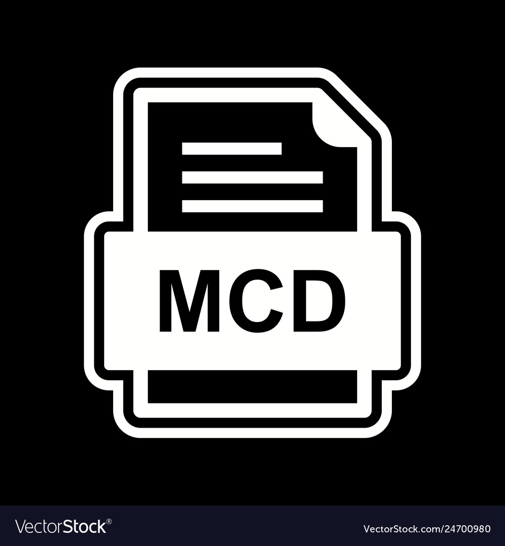 Mcd file document icon Royalty Free Vector Image