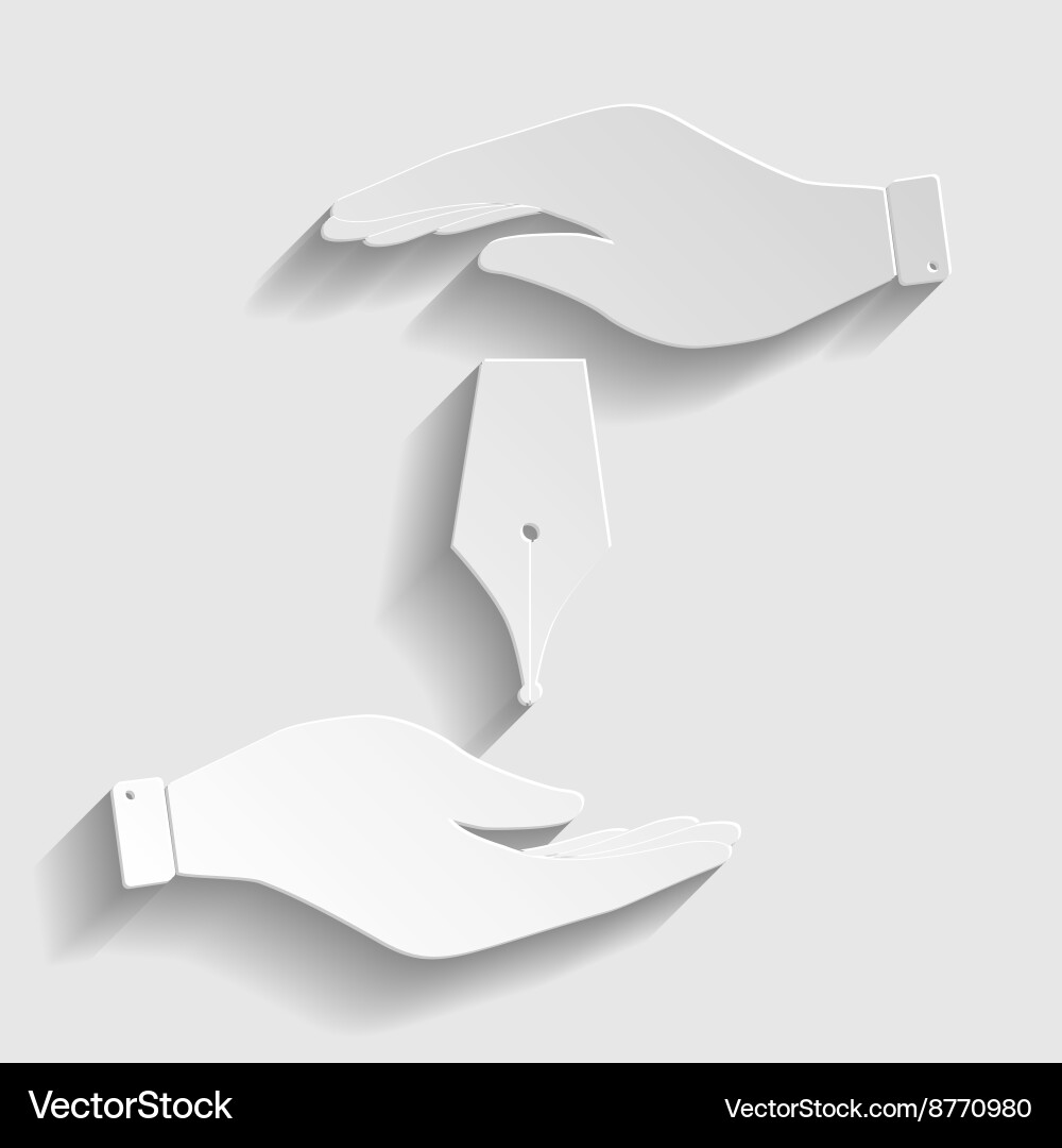 Pen sign paper style icon Royalty Free Vector Image