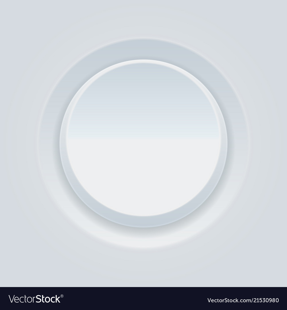 Push button round white plastic 3d Royalty Free Vector Image