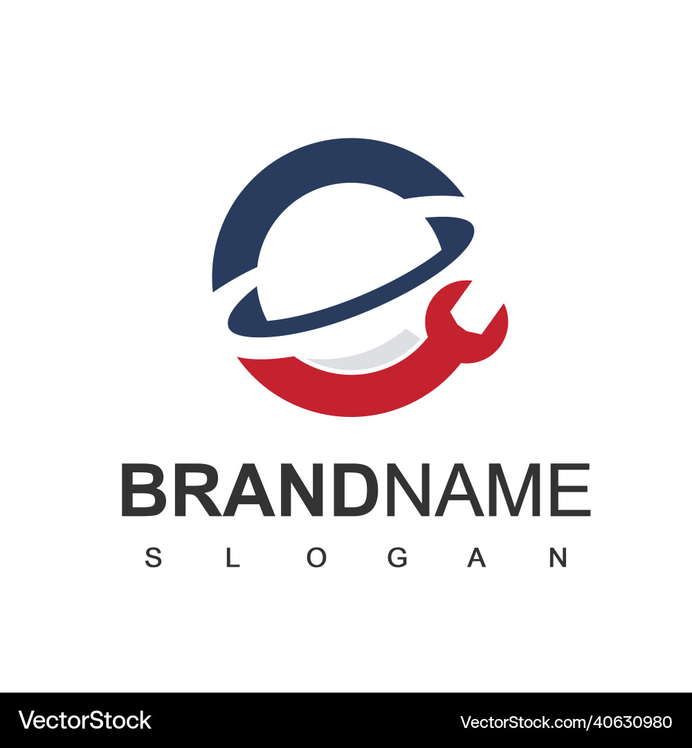 Service and repair logo template space Royalty Free Vector