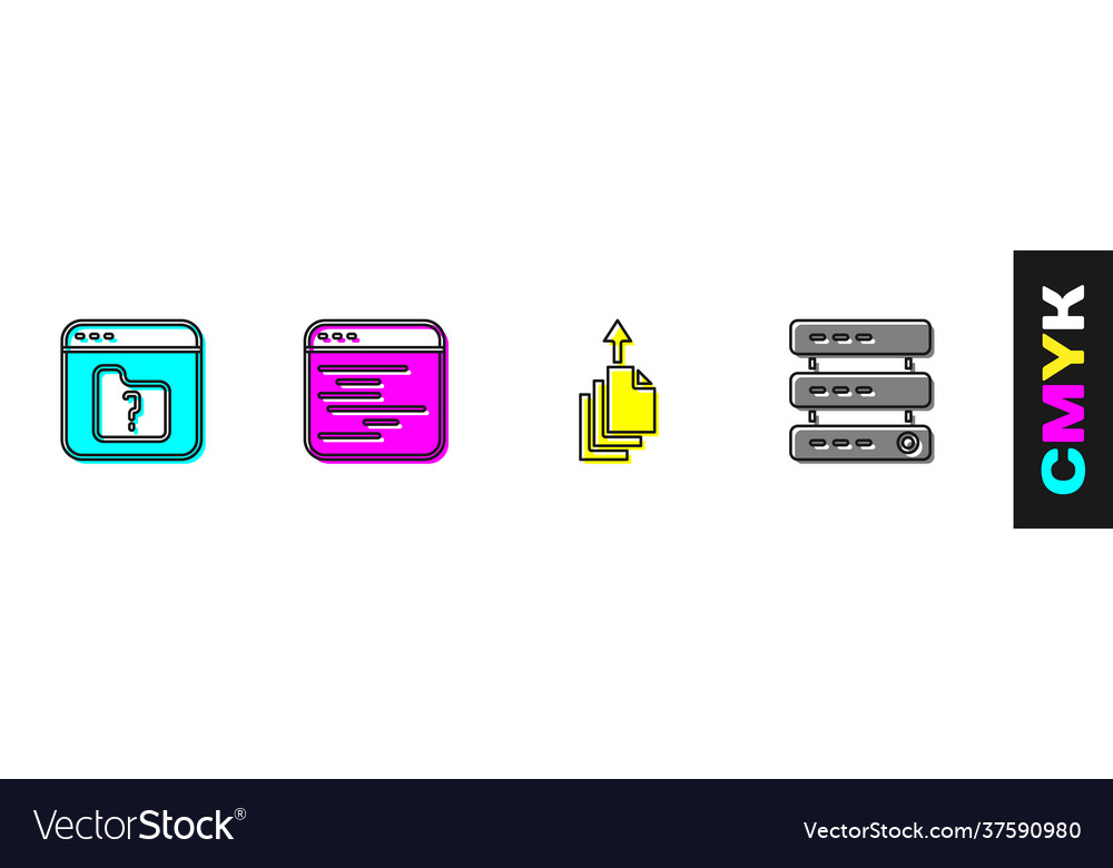 Set file missing software data export and server Vector Image Set file missing software data export and server Vector Image