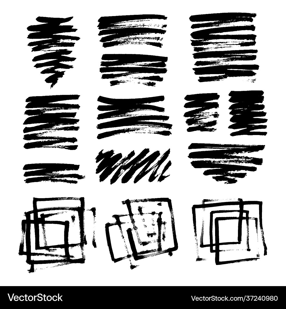 Set grungy graphite pencil art brushes Royalty Free Vector
