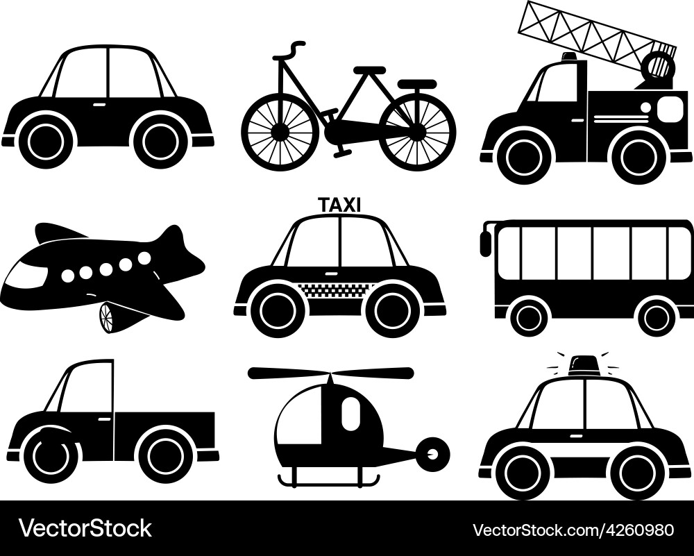 Set of transport vehicles Royalty Free Vector Image