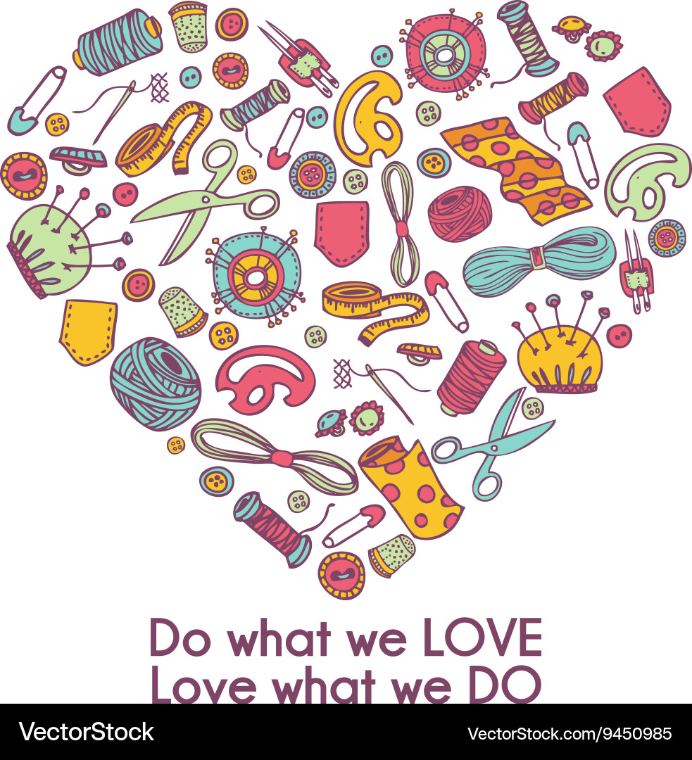 Doodle of sewing Royalty Free Vector Image - VectorStock