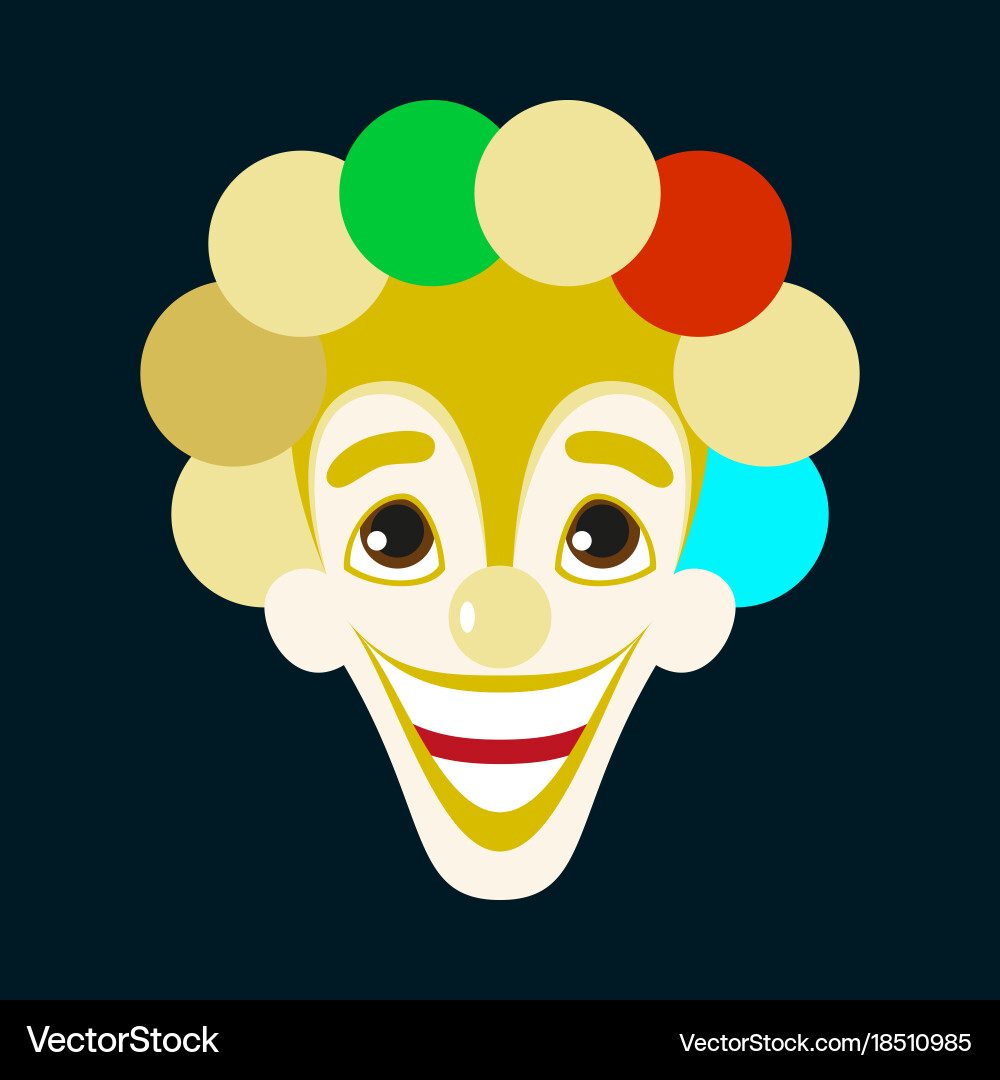 Flat icons on theme funny cheerful clown Vector Image