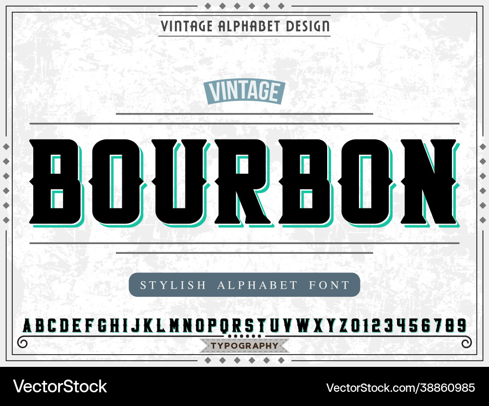 Fontalphabet handcrafted handwritten label design Vector Image