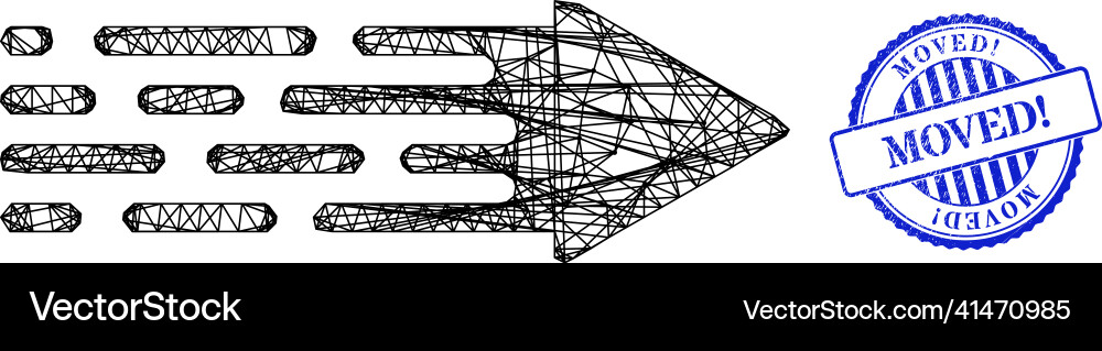 Grunge moved seal and network transition arrow Vector Image