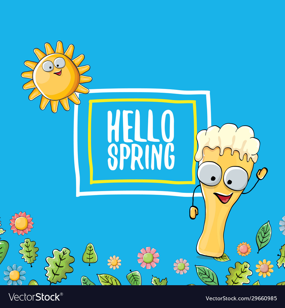Hello spring concept Royalty Free Vector Image