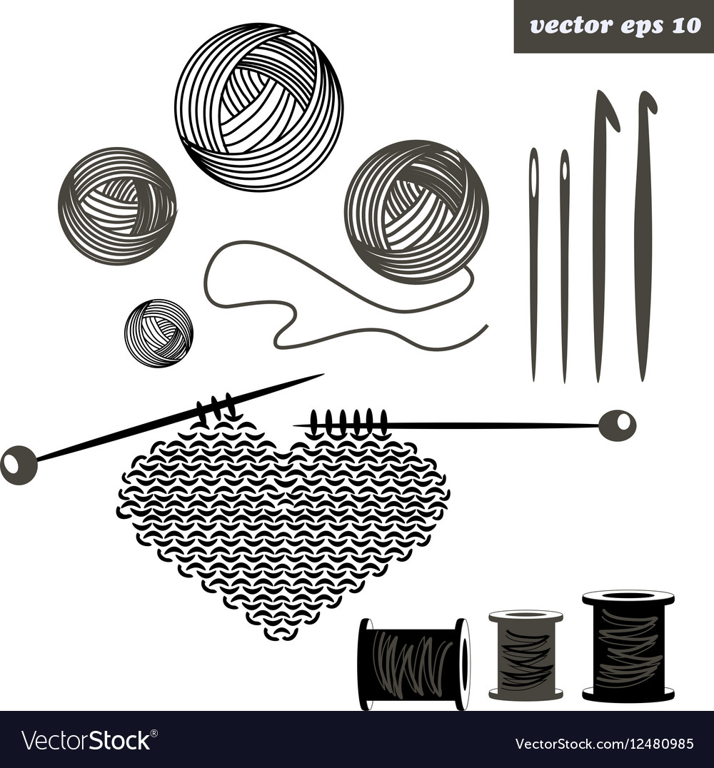 Knitting set Royalty Free Vector Image - VectorStock