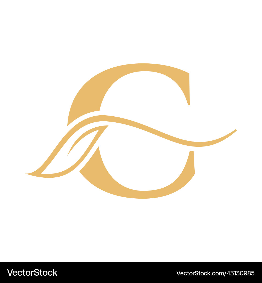Letter c beauty flower logo with creative concept Vector Image