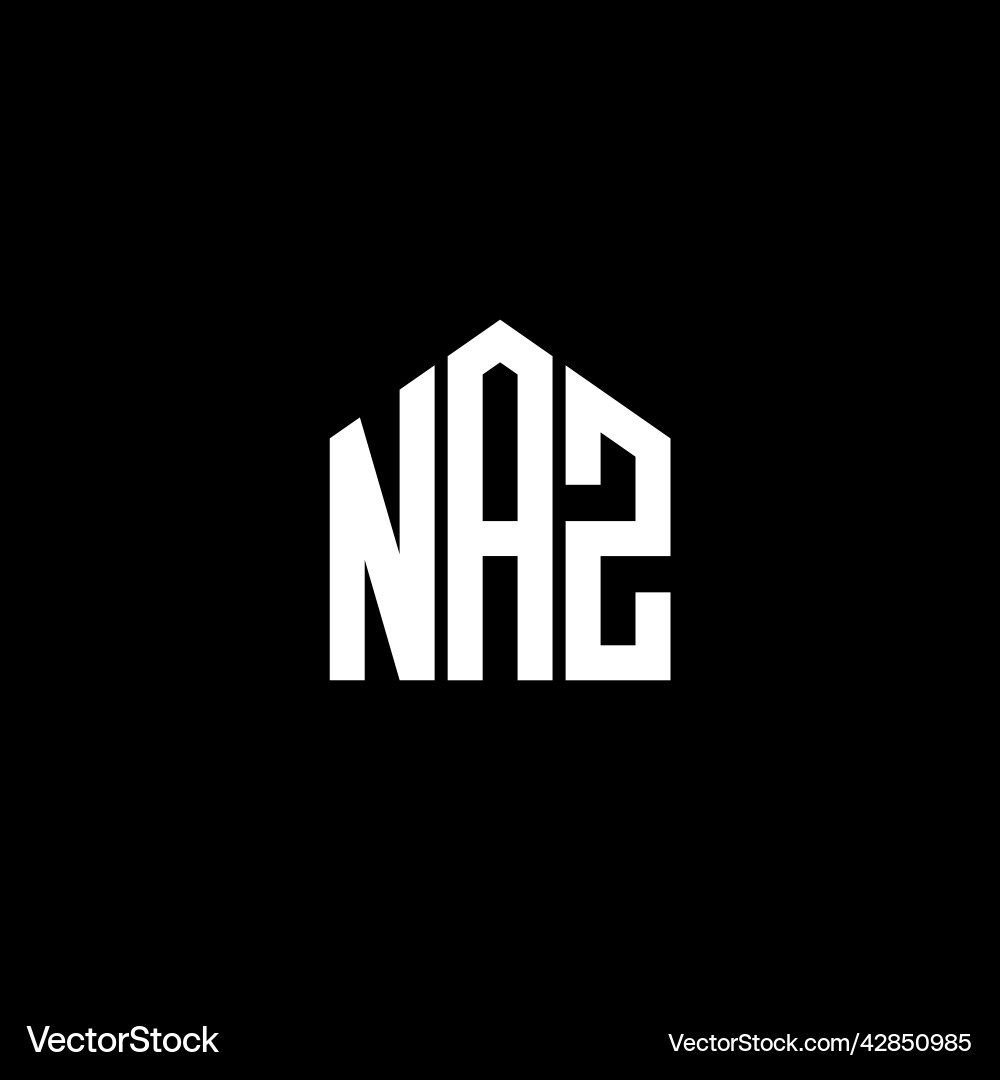 Naz letter logo design on black background Vector Image