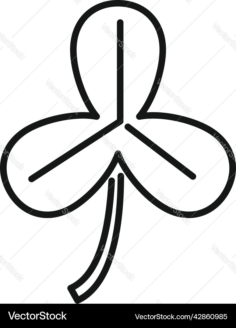 Silhouette clover icon outline irish luck Vector Image