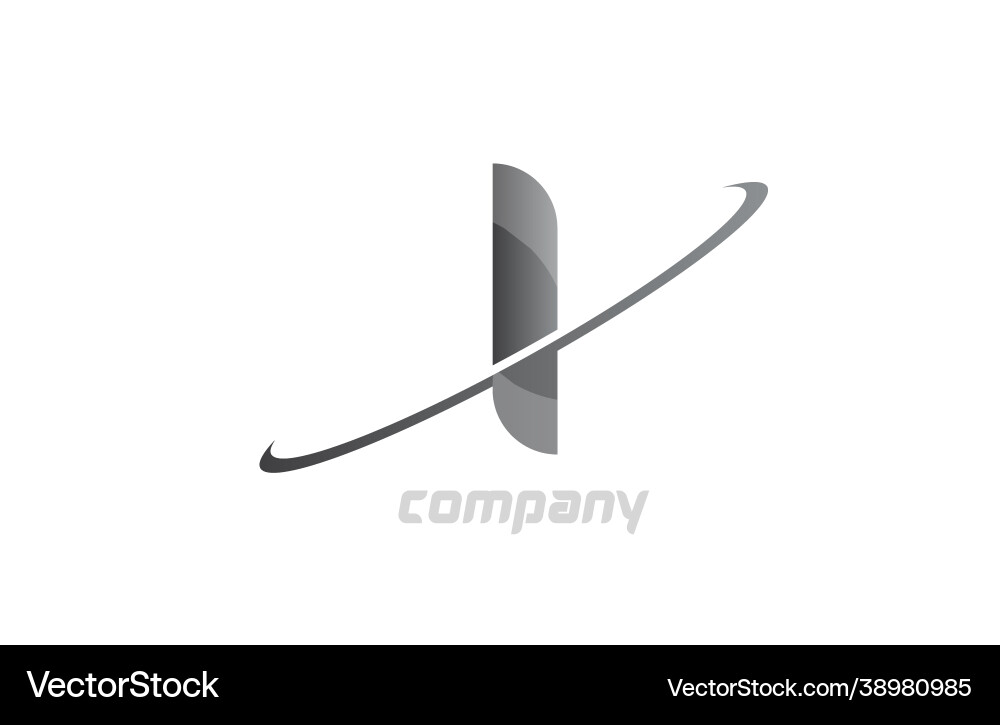 Swoosh grey simple alphabet letter logo icon Vector Image
