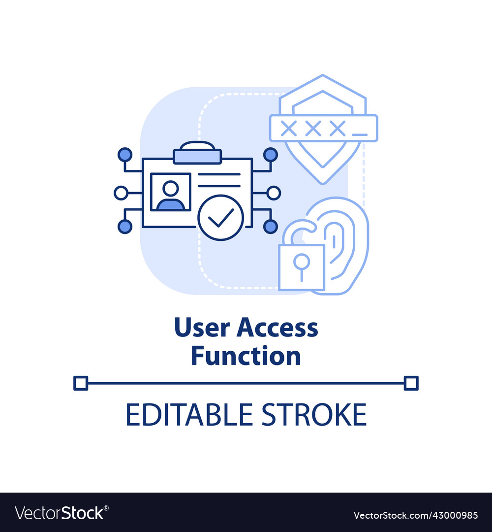 User access function light blue concept icon Vector Image